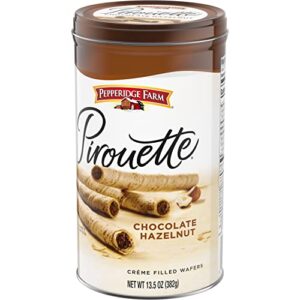 Pepperidge Farm Pirouette Cookies, Chocolate Hazelnut Créme Filled Wafers, 13.5 Oz Tin