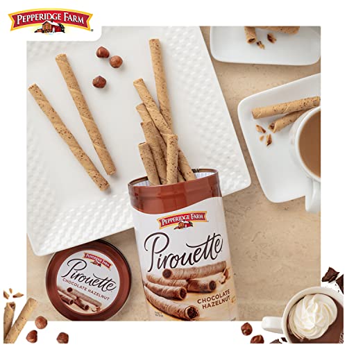 Pepperidge Farm Pirouette Cookies, Chocolate Hazelnut Créme Filled Wafers, 13.5 Oz Tin