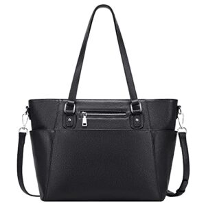 over earth women leather handbags genuine leather tote shoulder bag with multi pockets(o105e ug black)