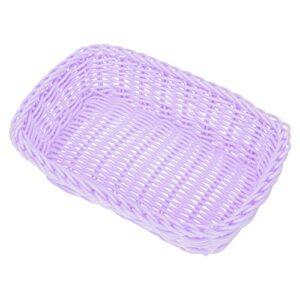 cabilock wicker bin countertop storage basket: purple storage basket organizer makeup sundries display bin kids toy ornament organizer photography prop