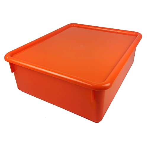 Romanoff Double Stowaway Tray with Lid, Orange