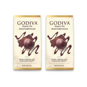 cc goods godiva belgium masterpieces dark chocolate ganache hearts valentines day candy – 3 set of 2- 29.6 oz total 14.8 per bag bulk individually wrapped chocolates