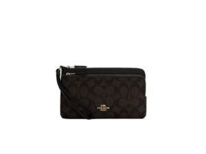 coach signature pvc double zip wallet