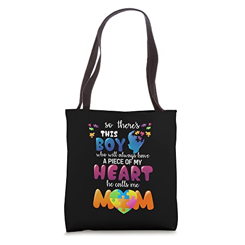 Autism Fathering Awareness He Calls Me Mom Autism Mother Tote Bag