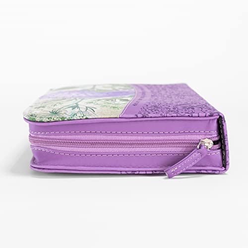 Divinity Faith Hope Love Hydrangea Floral Purple Leather Bible Cover, 7 x 10 x 1.50 inches, X-Large