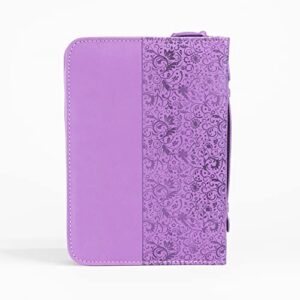 Divinity Faith Hope Love Hydrangea Floral Purple Leather Bible Cover, 7 x 10 x 1.50 inches, X-Large