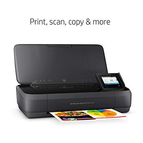 HP OfficeJet 250 All-in-One Portable Printer with Wireless & Mobile Printing, Works with Alexa (CZ992A) Black