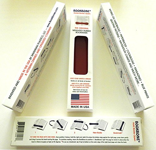 BookBone (TM) - Made in The USA - The Original Weighted Rubber Bookmark - Printed with - So Many Books, So Little Time… - Holds Books Open