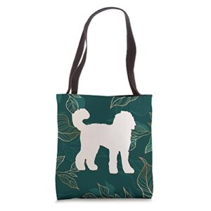 cute leaves saint berdoodle green mom dad dog tote bag