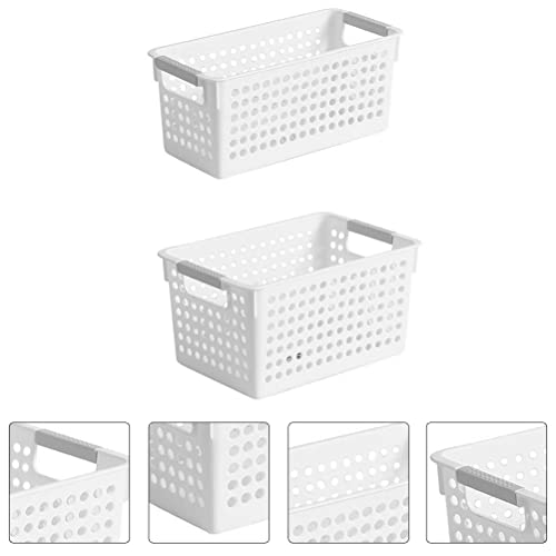 Cosmetics Storage Organizer 2pcs Multipurpose Sundries Baskets Desktop Organizers Storage Baskets (White) Jewelry Organizer Clear