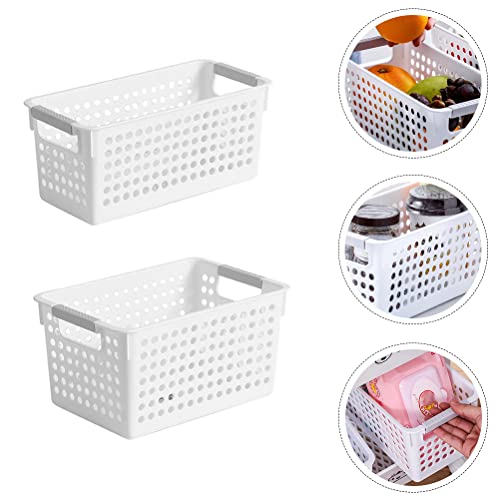 Cosmetics Storage Organizer 2pcs Multipurpose Sundries Baskets Desktop Organizers Storage Baskets (White) Jewelry Organizer Clear