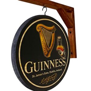 NUEK Guinness Double Sided Pub Sign, Black, Yellow, Brown