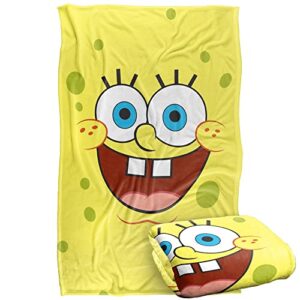 spongebob blanket, 36″x58″ spongebob goofy smile face silky touch super soft throw blanket