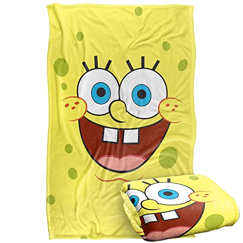 Spongebob Blanket, 36"x58" Spongebob Goofy Smile Face Silky Touch Super Soft Throw Blanket