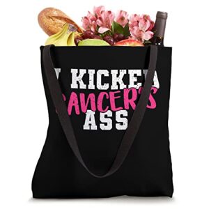 I Kicked Cancers Ass Breast Cancer Survivor Tote Bag