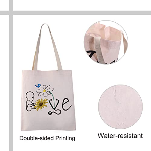 VAMSII Midwife Gifts Labor and Delivery Nurse Tote Bag Never Underestimate the Difference You Made Shopping Bag (Midwife Tote Bag)