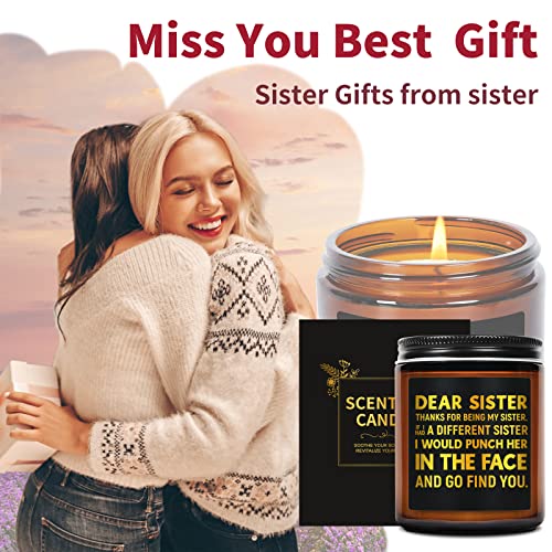 Lavender Scented Candles-Gifts for Sister, Sisters Gifts from Sister, Funny Birthday Mothers Day Christmas Gifts for Sisters, Sisters Gift Ideas, Soul Sister, Big, Little Sister