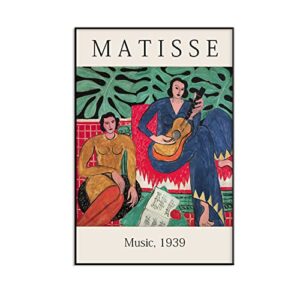 matisse wall art framed mid century modern wall art decor aesthetic pictures – minimalist framed wall art – gallery henri matisse canvas wall art 12″x16″ black framed