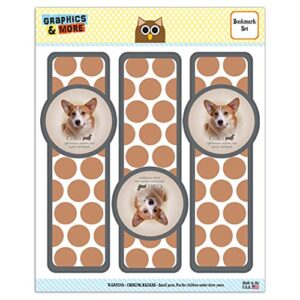 corgi dog breed set of 3 glossy laminated bookmarks