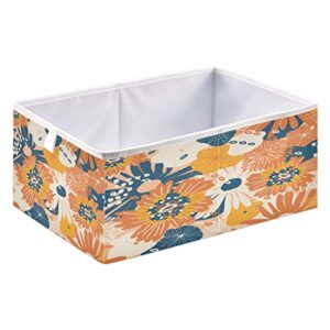 Kigai Beautiful Autumn Floral Pattern Open Home Storage Bins for Home Organization and Storage, Collapsible Closet Storage Bins, 11.02"L x 11.02"W x 11.02"H