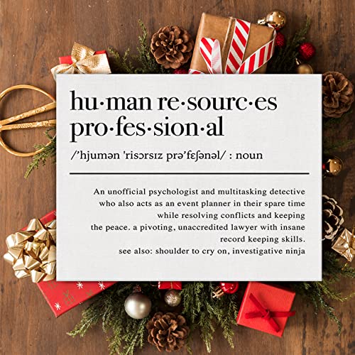 Funny HR Wall Art Canvas Print Inspirational Human Resources Professional Poster Framed Artwork Motivational Painting for Office Home Wall & Tabletop Decor