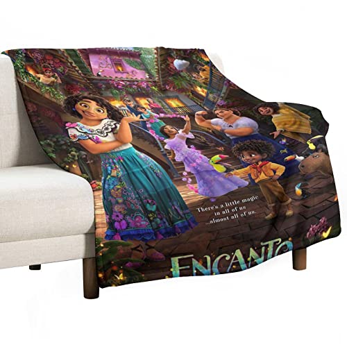 TNHPYEG Custom Blanket Encanto Throw Blankets, Flannel Blankets and Throws for Sofa, Queen Size Air Conditioned Blanket 40 inches x50 inches