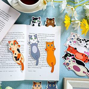 120 Pieces Cute Cat Bookmarks Cardstock Paper Bookmarks with Cutting Arm for Jamming Books Kawaii Anime Bookmarks Funny Animal Paper Bookmarks Cat Party Favor Decor Kids Boys Girls Adults