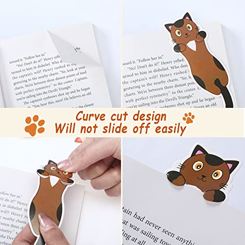 120 Pieces Cute Cat Bookmarks Cardstock Paper Bookmarks with Cutting Arm for Jamming Books Kawaii Anime Bookmarks Funny Animal Paper Bookmarks Cat Party Favor Decor Kids Boys Girls Adults