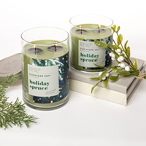 Signature Soy Lidded Holiday Spruce Scented Candle, Large Jar