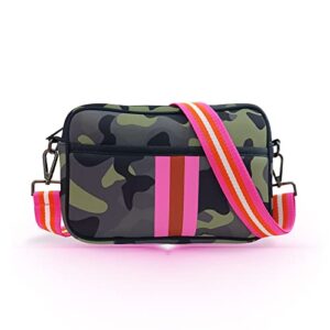 nidoot crossbody bags for women,neoprene bag,neoprene crossbody bag,messenger bag neoprene tote bag, women/teenage girls gifts ideas(green camouflage)