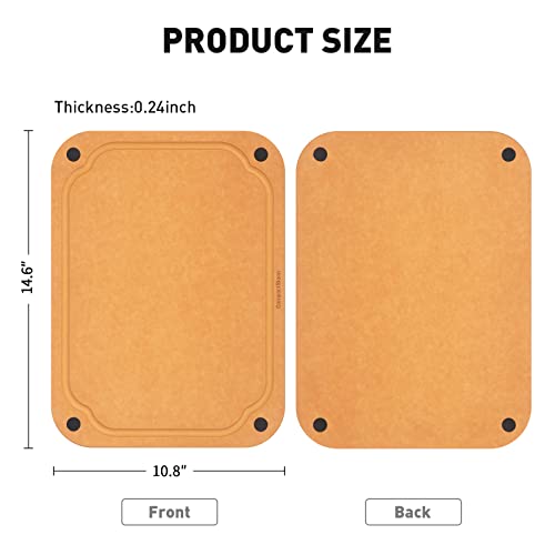 CompactStone cutting board|non-slip kitchen wood cutting board|natural pine fiber|medium size|kitchen cutting board|dishwasher safe|juice sink