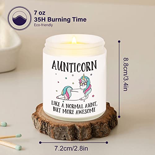 Aunt Gifts - Unique Candle Gifts for Aunt, Aunt Birthday Gifts from Niece Nephew, Mothers Day Funny Aunt Gifts, Best Auntie Aunticorn Unicorn Scented Candles Present