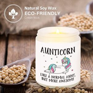 Aunt Gifts - Unique Candle Gifts for Aunt, Aunt Birthday Gifts from Niece Nephew, Mothers Day Funny Aunt Gifts, Best Auntie Aunticorn Unicorn Scented Candles Present