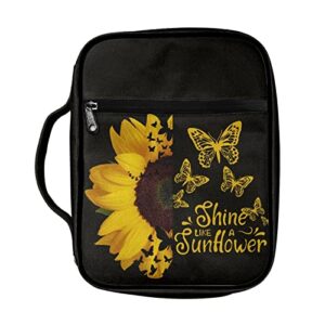 scrawlgod sunflower butterfly print bible cover case for women girls teens scripture bag book protective,bible tote bag book cover, bible accessories, christian gifts