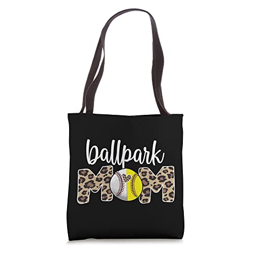 Ballpark Mom Proud Baseball Softball Player Mother Tote Bag