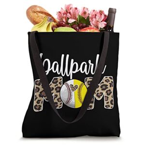 Ballpark Mom Proud Baseball Softball Player Mother Tote Bag