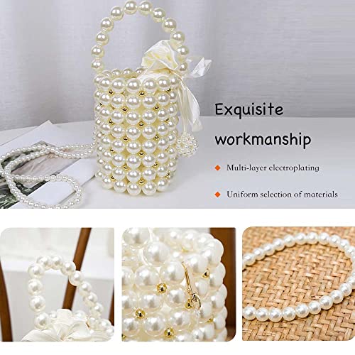 Multicolor Hand Beaded Handheld Crossbody Women's Evening Bag Bucket Bag (gold)