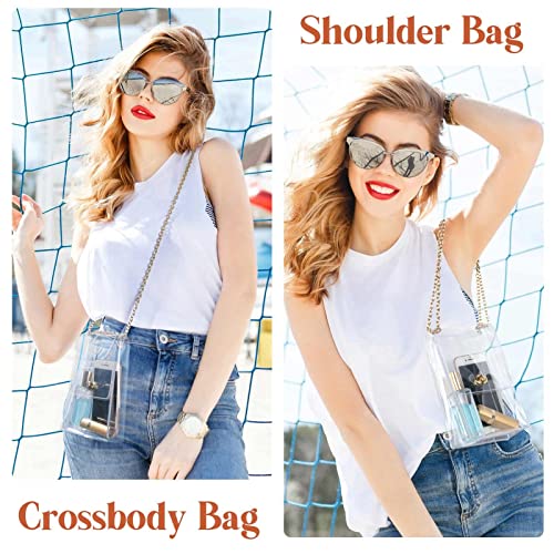 Lorbro Clear Crossbody Bag Stadium Approved, Clear Cell Phone Purse for Women, Transparent Small Shoulder Bag with Adjustable Straps for Concerts, Sporting Event