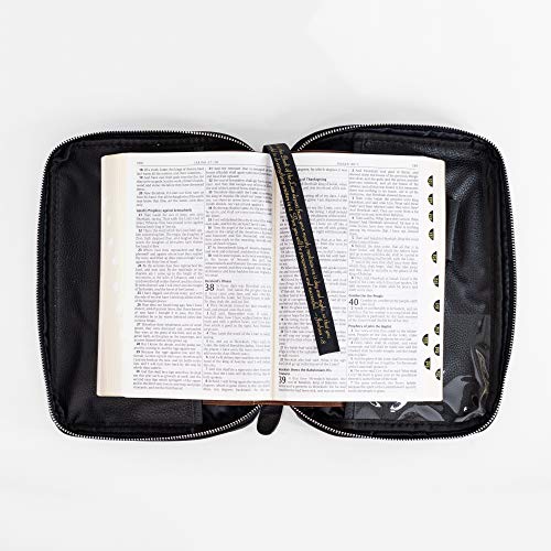 Divinity Boutique Leather Bible Cover Midnight Black, Large (19555) | Fits Bibles up to 6.625" x 9.5" x 2"