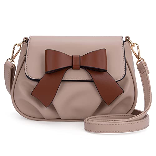 K.EYRE Small Purse for Women Cute Bow Knot Crossbody Shoulder Purses and Handbags - Apricot