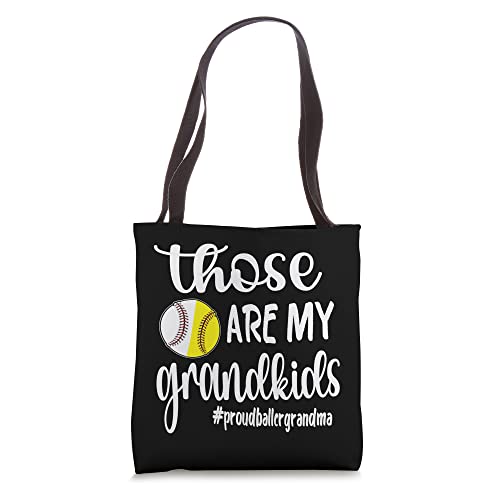 Those Are My Grandkids Softball Baseball Player Grandma Tote Bag