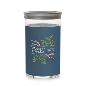 yankee candle bayside cedar signature medium pillar candle, 14.25oz