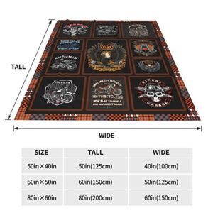 Motorcycle Throw Eagle Blanket Super Soft Warm Cozy Blankets Lightweight Microfiber Flannel Sherpa Fuzzy Plush Throws for Sofa Couch Bedding All Season 60"x50"