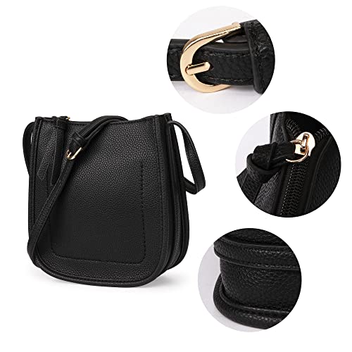 Small Crossbody Shoulder Bag for Women Lightweight Bucket Bag Classic Mini Shoulder Purse Stylish Designer Shoulder Bags,MWC-077BK