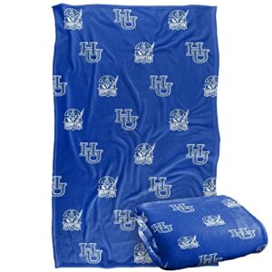 hampton university pirates blanket, 36″x58″ logo pattern, silky touch sherpa back super soft throw