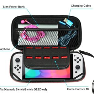 Pink Carry Case Made For Nintendo Switch/Switch OLED Console Custom Name Case with 10 Games Cartridges Travel Case NC7