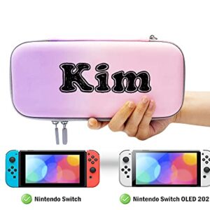 Pink Carry Case Made For Nintendo Switch/Switch OLED Console Custom Name Case with 10 Games Cartridges Travel Case NC7