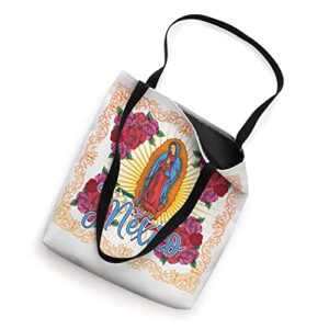 Virgen de Guadalupe con Mexico, México Tote Bag