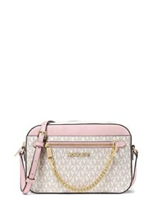 michael kors jet set large leather crossbody bag (van/pwd blush)