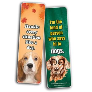 Creanoso Dog Lover Quotes Bookmarks (10 Sets x 6 Cards) – Daily Inspirational Card Set – Interesting Book Page Clippers – Great Gifts for Kids and Teens